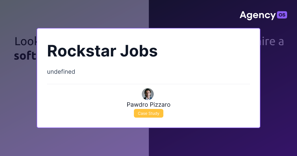 Rockstar Jobs - Agency OS